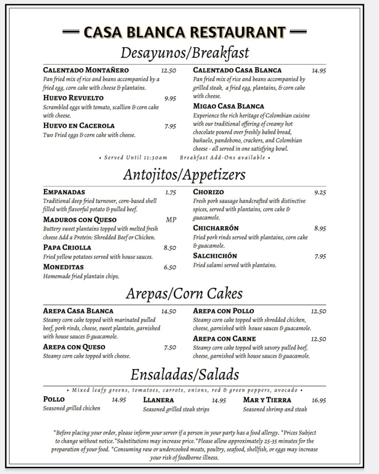 CASA BLANCA – RESTAURANT