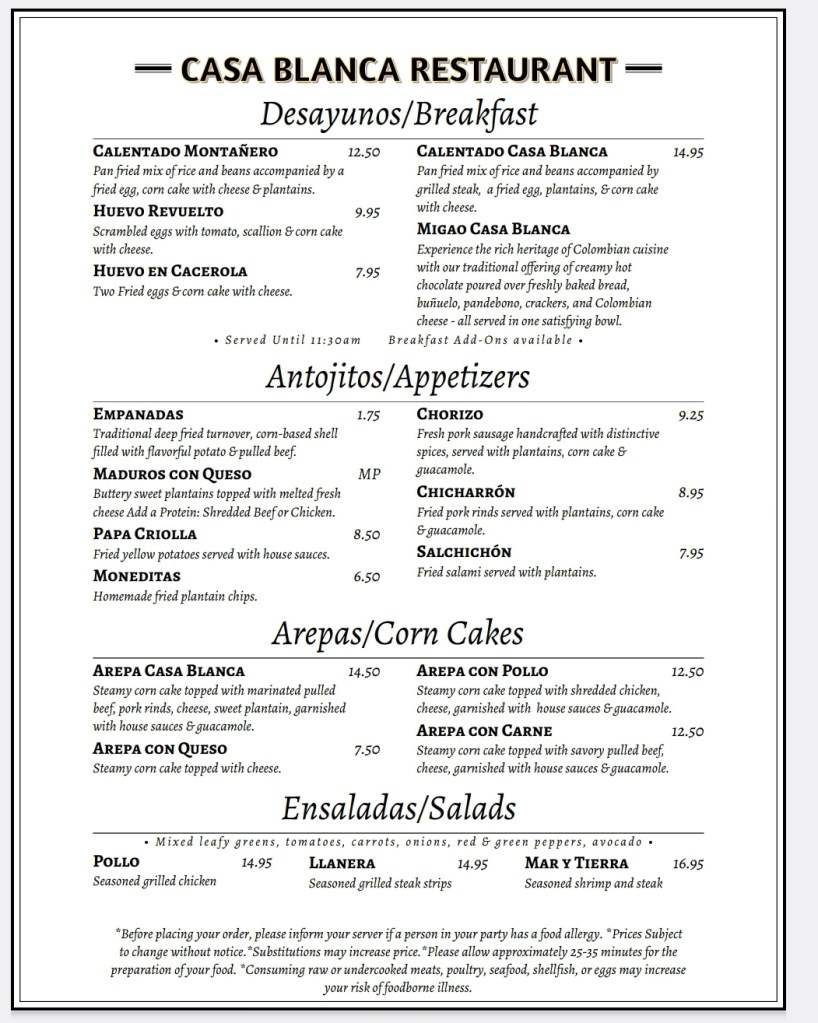 CASA BLANCA – RESTAURANT